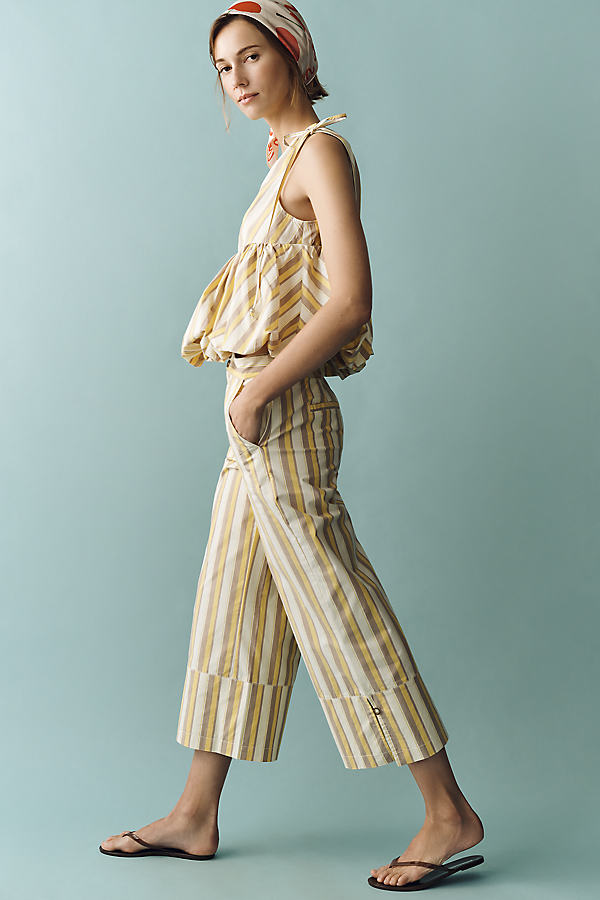 MAEVE Maeve Carnival Bubble Pants - Cropped Cotton Blend Trousers